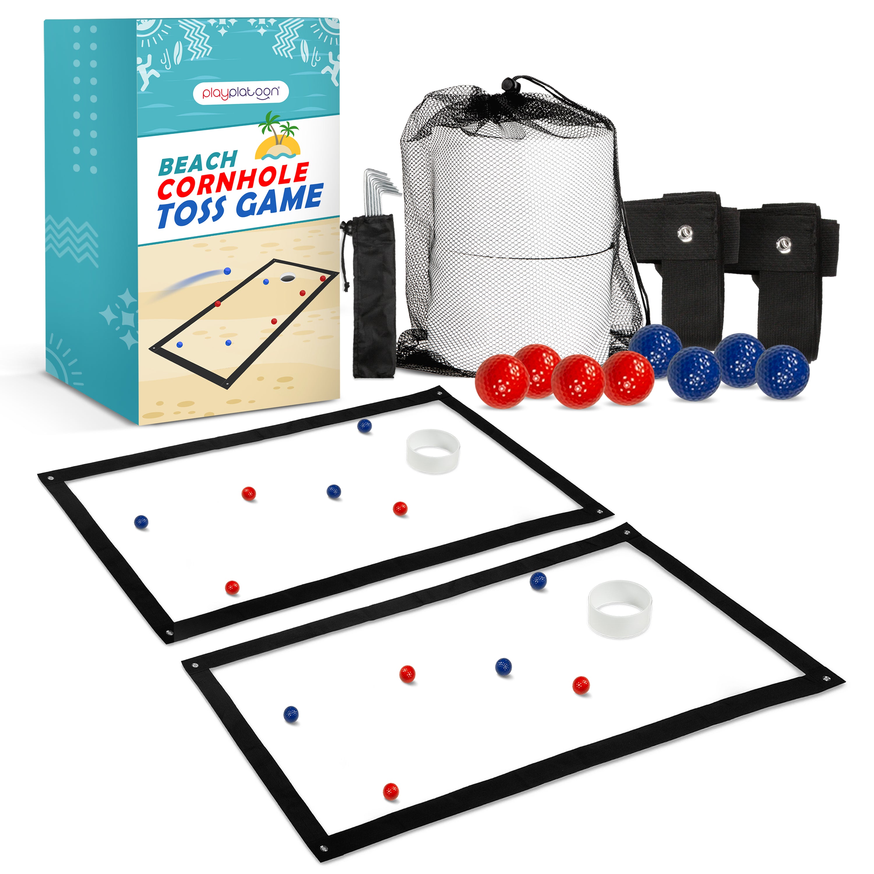 Play Platoon - Beach Cornhole Toss Game - Beach Corn Hole Games for Ad
